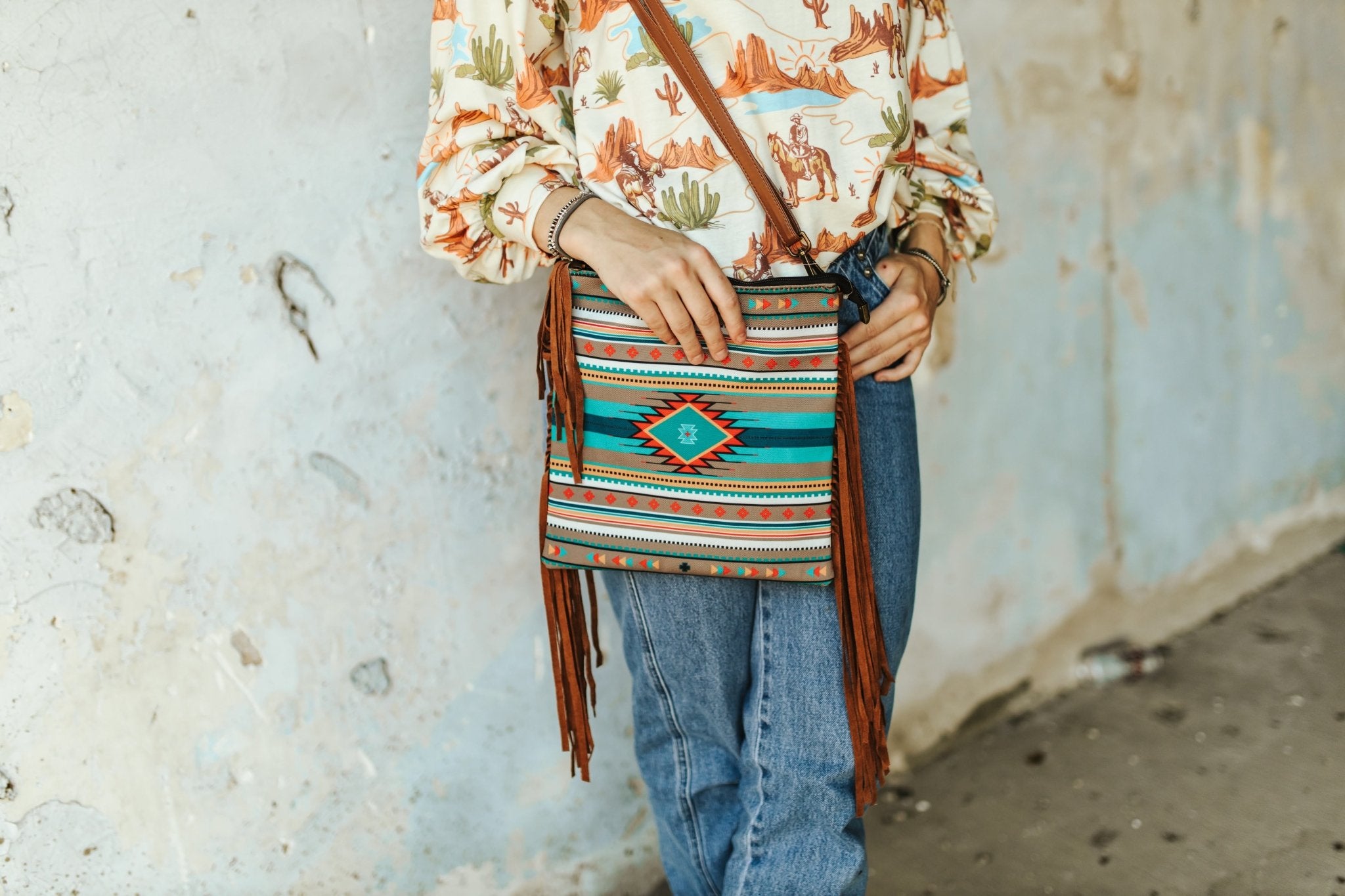 Fringed Aztec Crossbody Bag – Wild Junkie